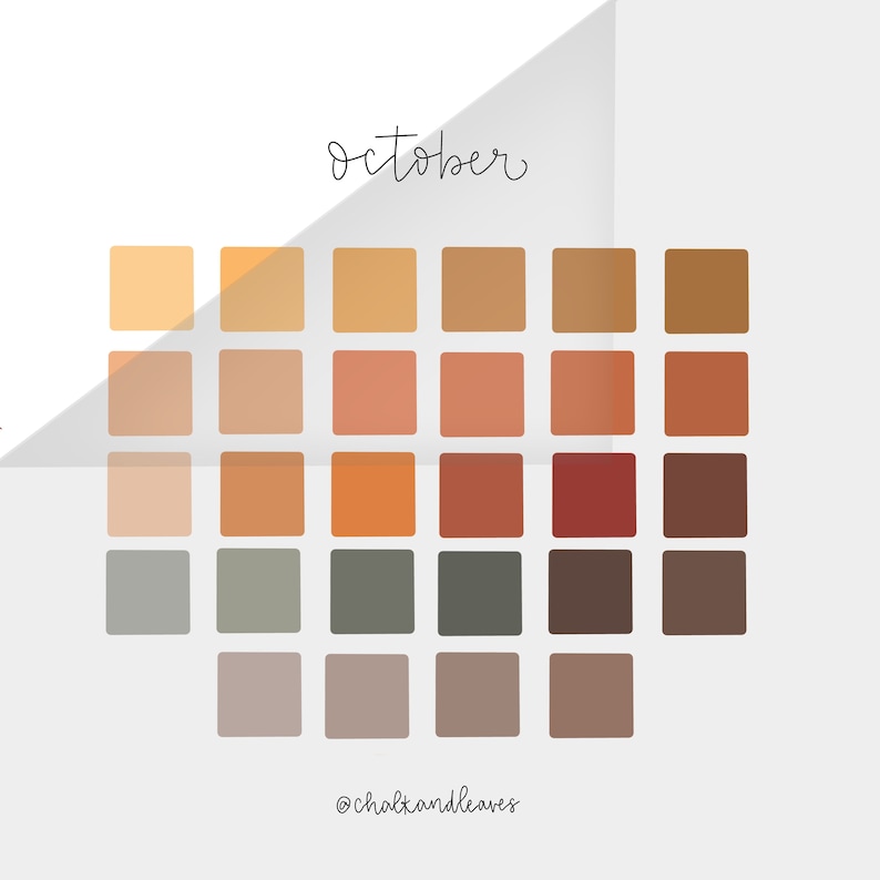 October Procreate Color Palette - Etsy