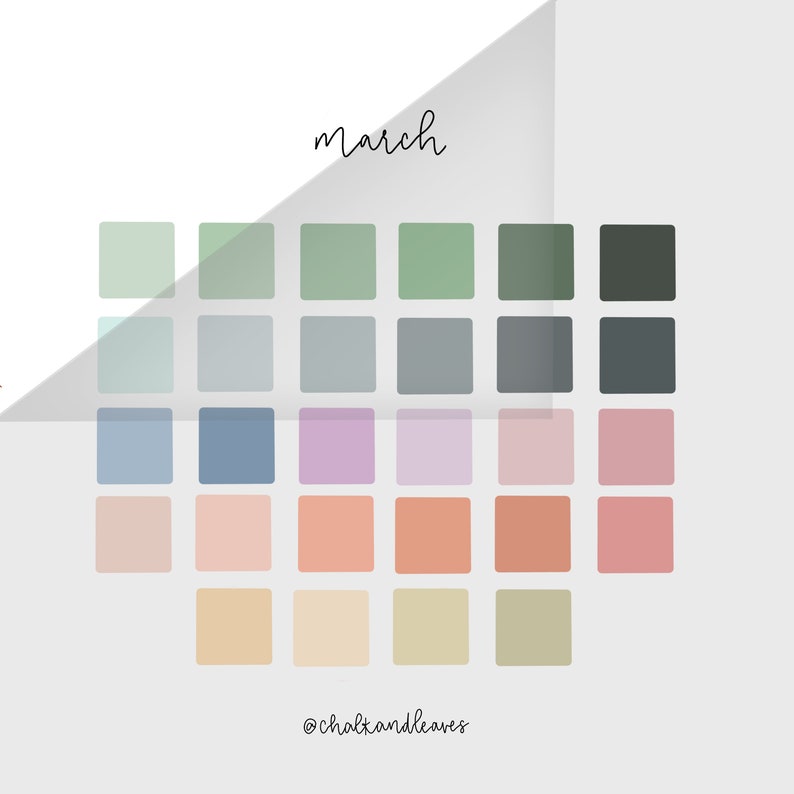 March Procreate Color Palette - Etsy