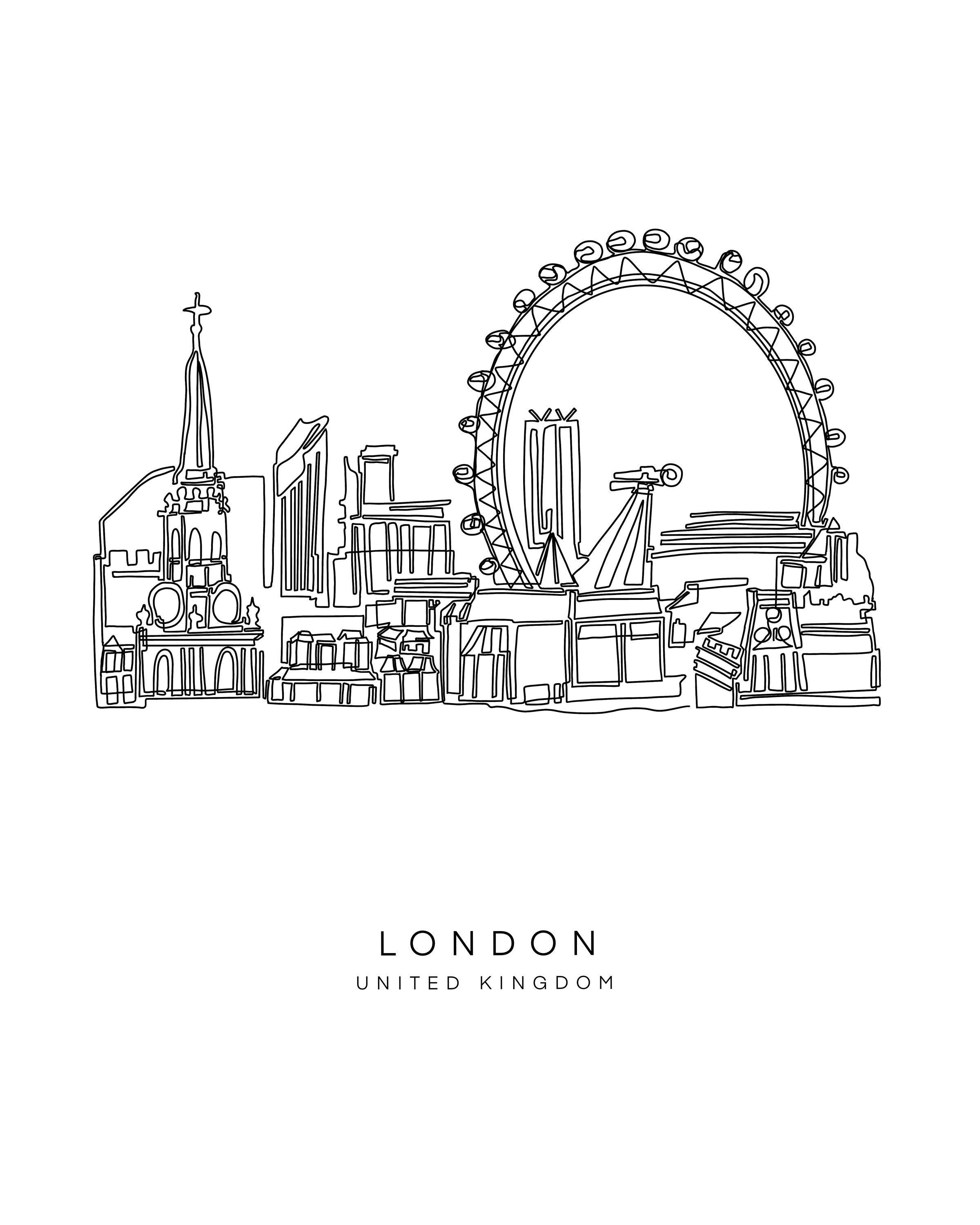 London Outline Drawing