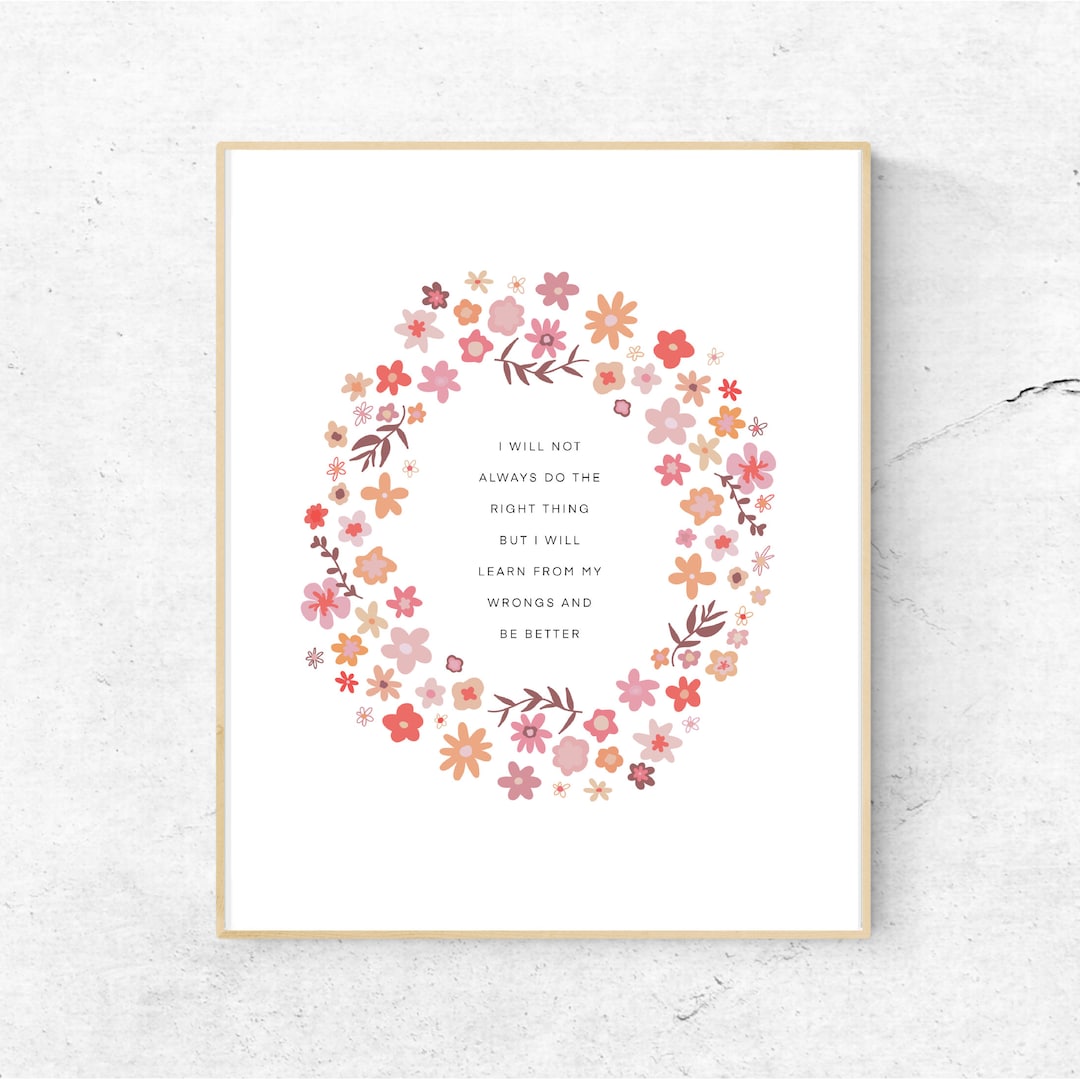 Floral Wreath Inspirational Quote Art Print | 8x10 Unframed - Etsy