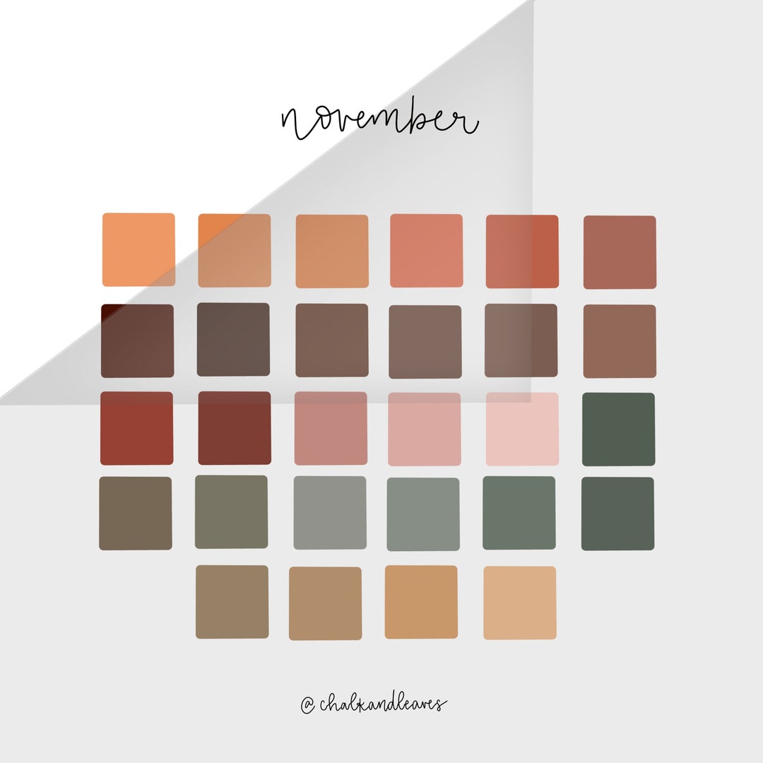 November Procreate Color Palette - Etsy