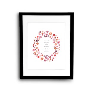 HUMAN RIGHTS Quote Flower Wreath Quote Art Inspirational Quote 8x10 ...