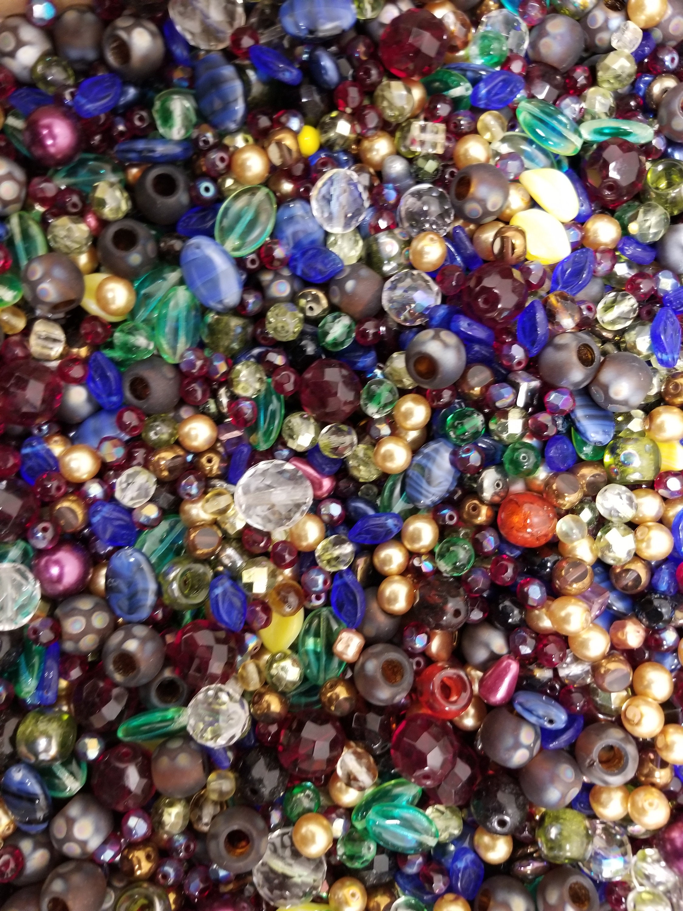 Half Pound Glass Czech Beads 4-14 Mm Mix - Etsy