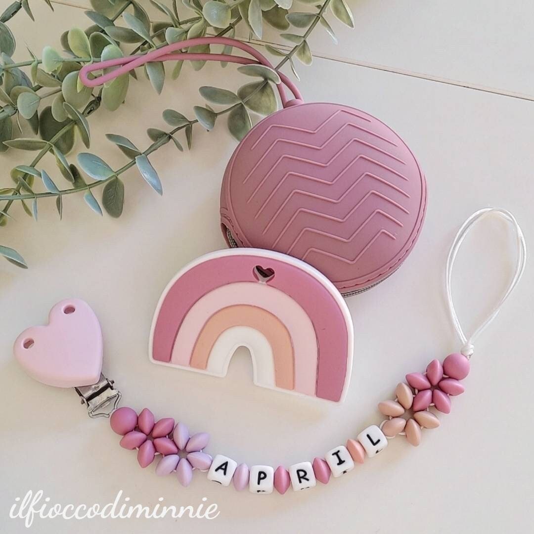 Customizable Silicone Pacifier Chain Silicone Gum Massager - Etsy UK