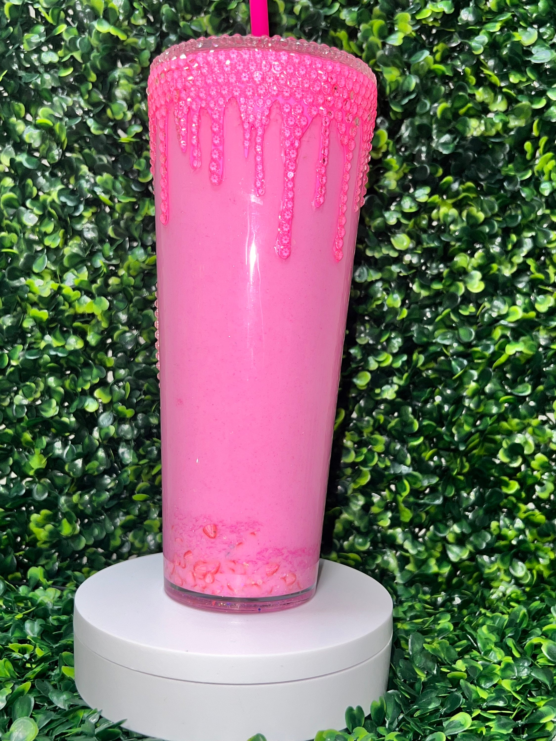 RTS 24oz Rhinestone pink Drink Inspired Starbucks Drip Snow Globe ...