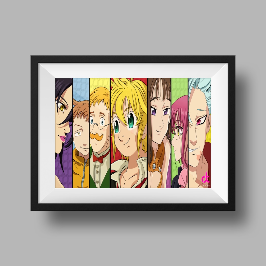 Seven Deadly Sins Group Panel Anime Wall Art Gift High Quality Print on ...