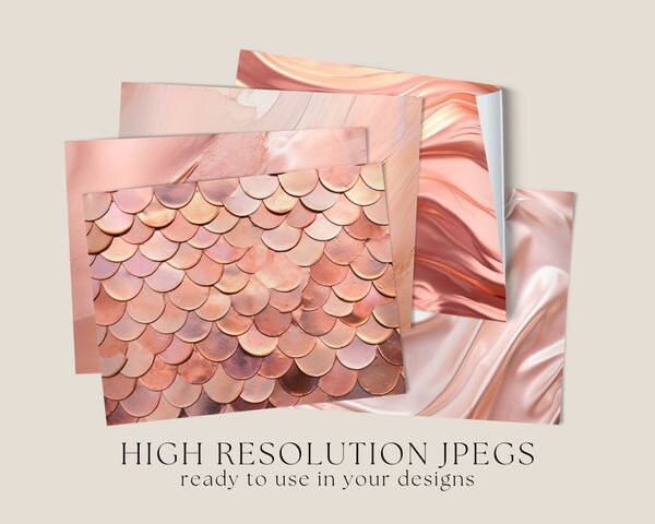 Rose Gold Foil Texture Background, Digital Rose Gold Foil Paper, Pink ...