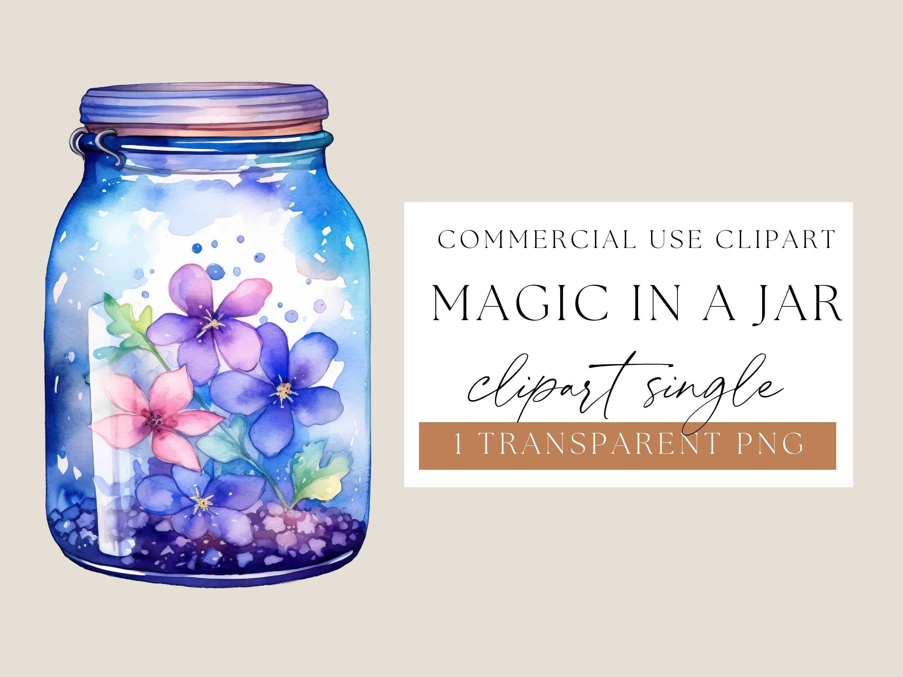 Mason Jar Png, Magical Jar Png, Mason Jar Clip Art, Watercolour Jar ...