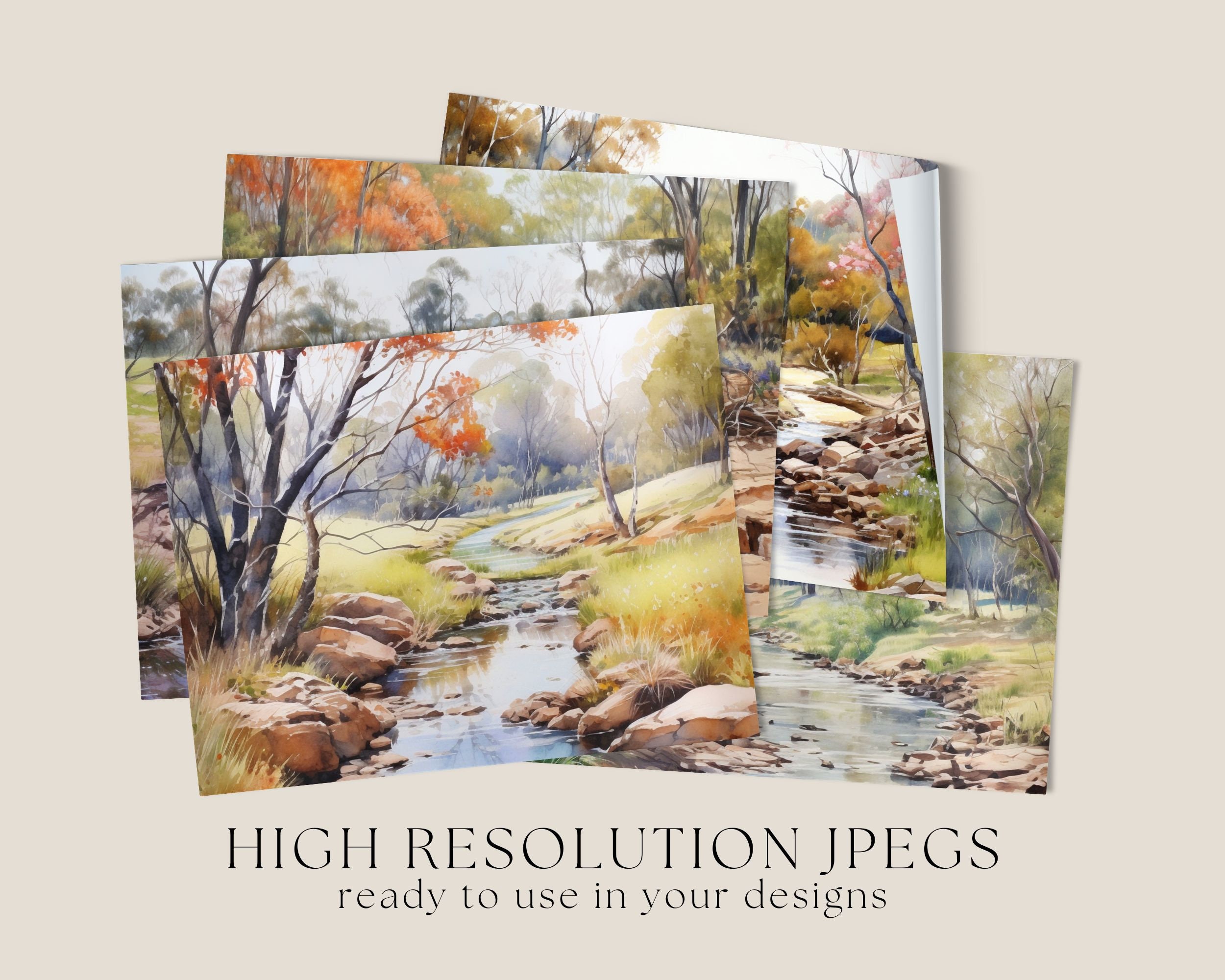 Australian Scenery Background, Watercolour Aussie Outback, Watercolor ...