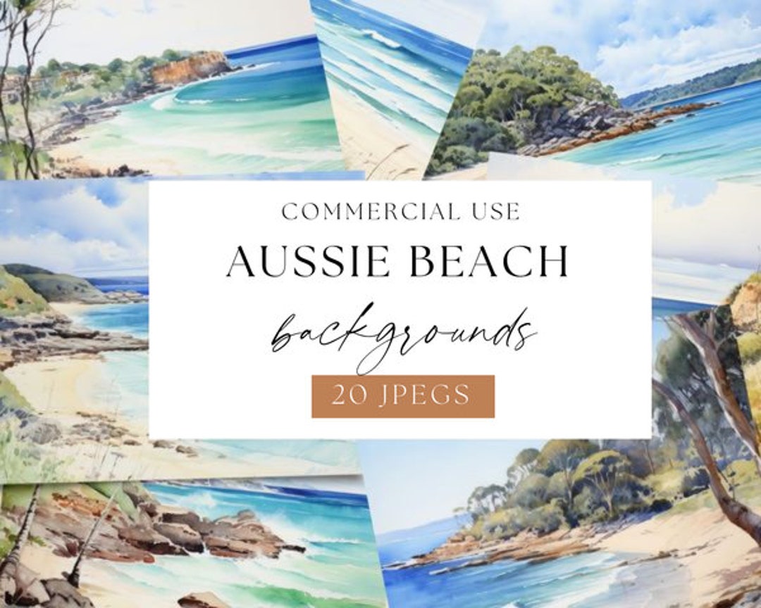 Aussie Beach Scenery, Australian Beach Digital Paper, Beach Backdrop ...
