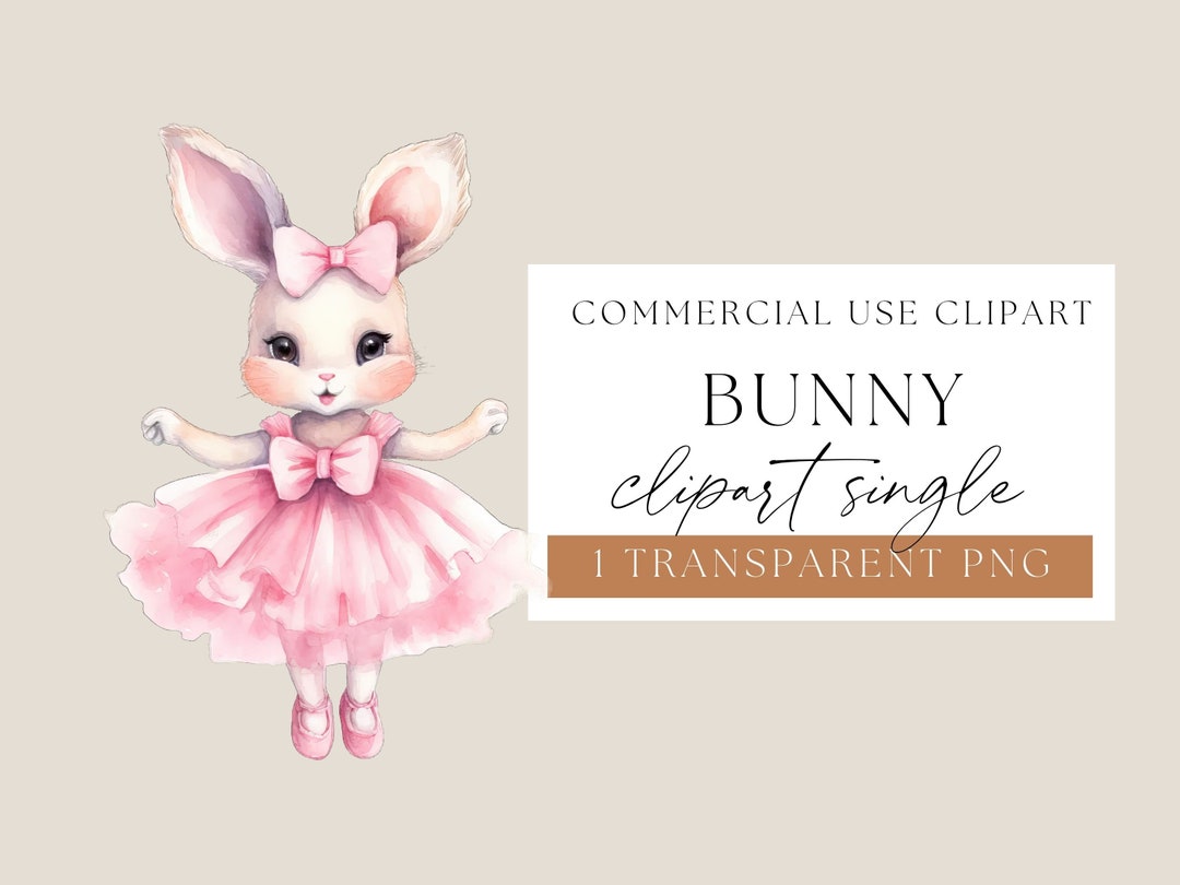 Ballerina Bunny Clipart, Pink Rabbit Ballet Dancer Clip Art, Watercolor ...