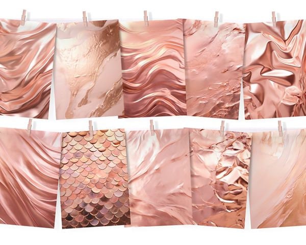 Rose Gold Foil Texture Background, Digital Rose Gold Foil Paper, Pink ...
