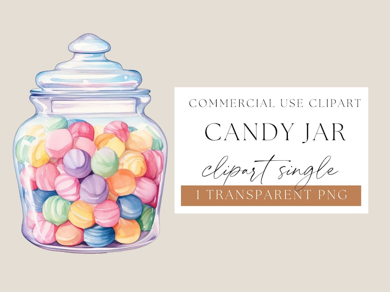 Candy Jar Clipart, Lolly Jar Clip Art, Lollies Clipart, Watercolour ...