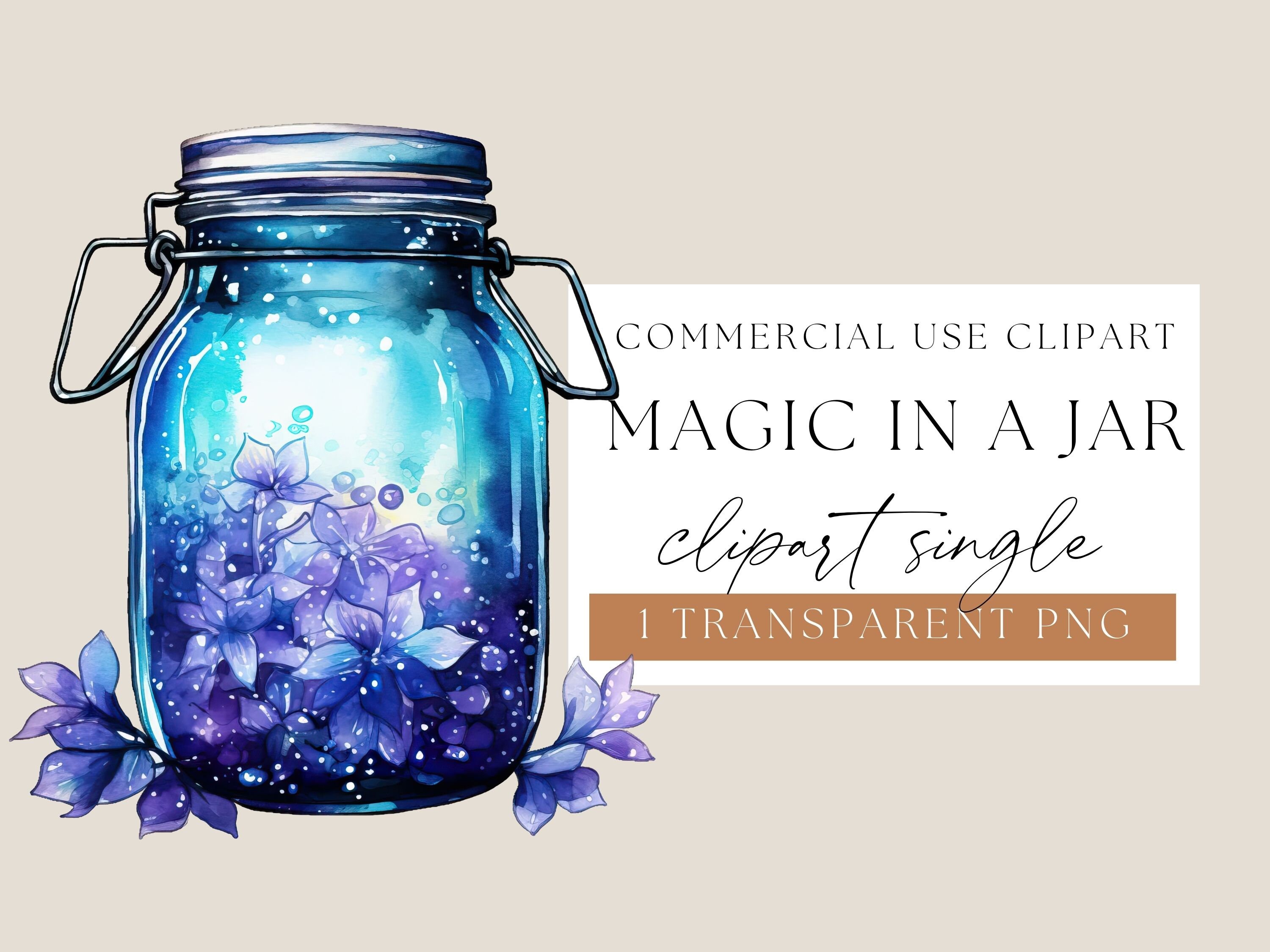 Magic in a Jar, Magic Potion Bottle, Oddity, Mason Jar Clipart, Sensory ...