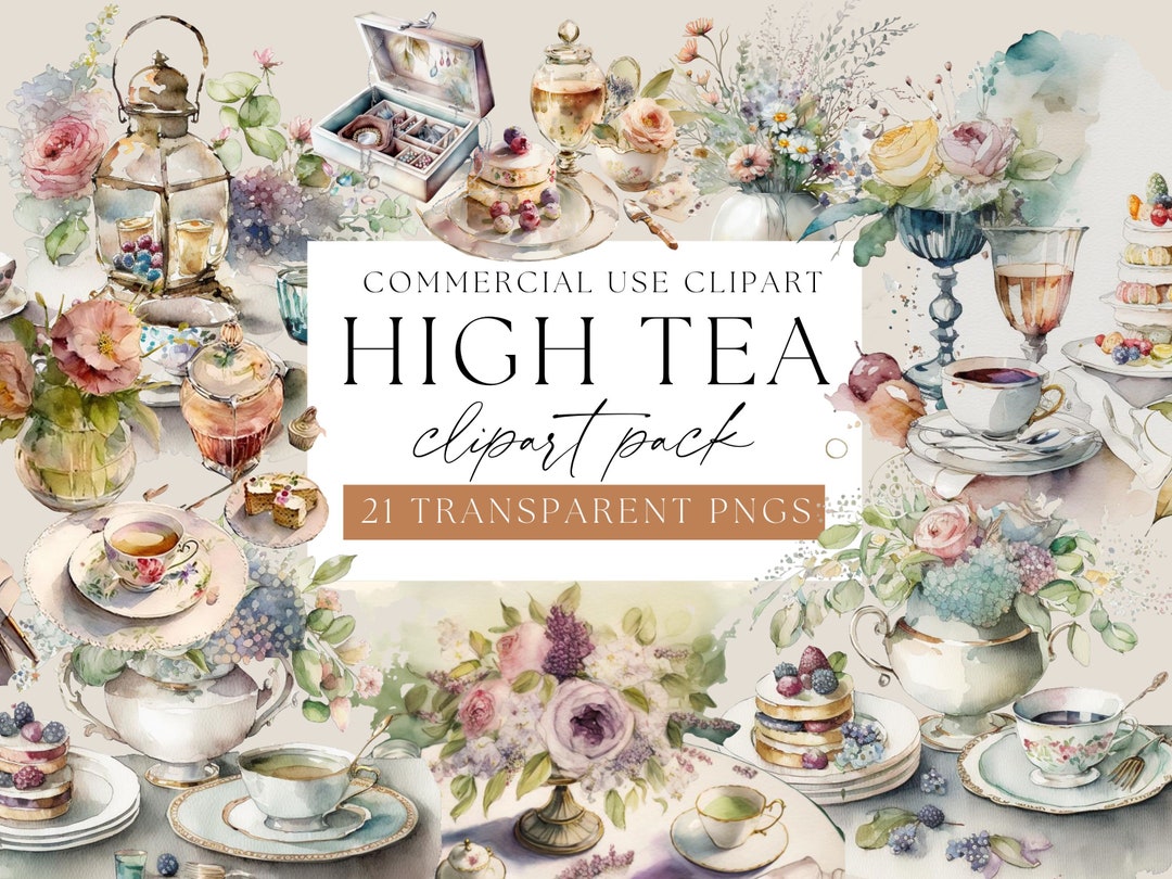 High Tea Clipart, Hightea Table Setting, Mothers Day Clip Art for ...