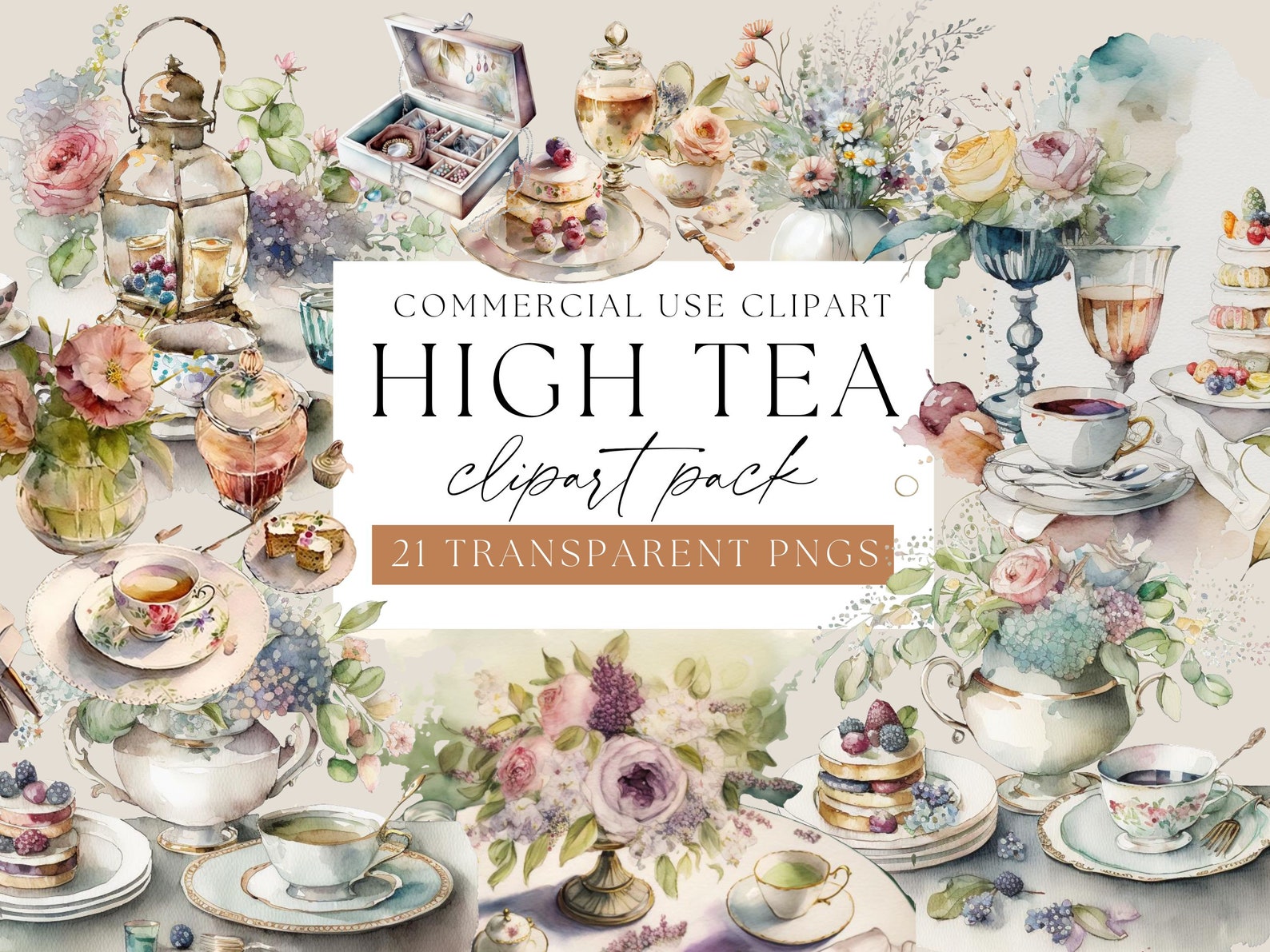 High Tea Clipart, Hightea Table Setting, Mothers Day Clip Art for ...