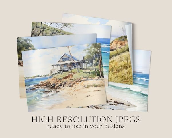 Aussie Beach Scenery, Australian Beach Digital Paper, Beach Backdrop ...