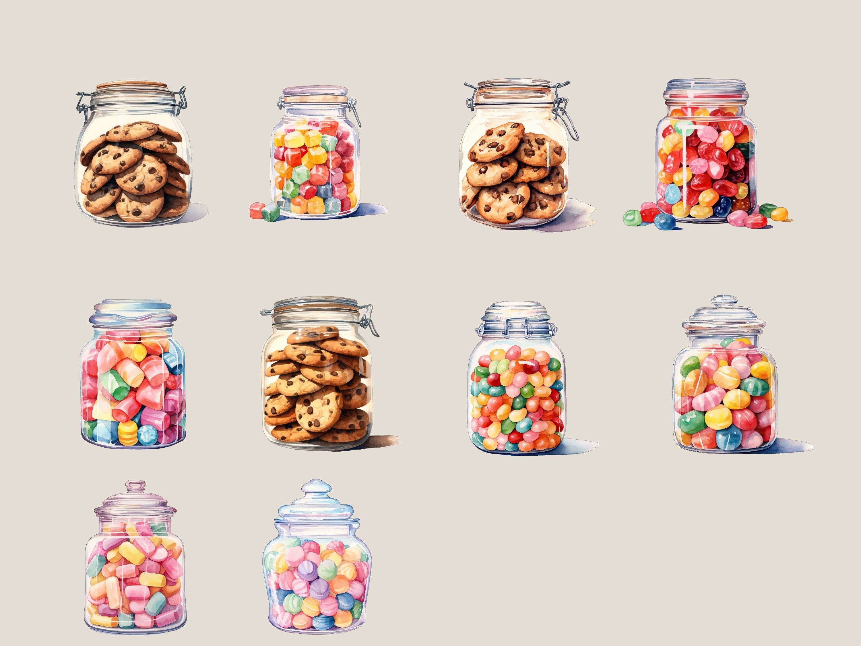 Lolly and Cookie Jars, Candy and Cookie Jars, Cookie Clipart, Candy ...