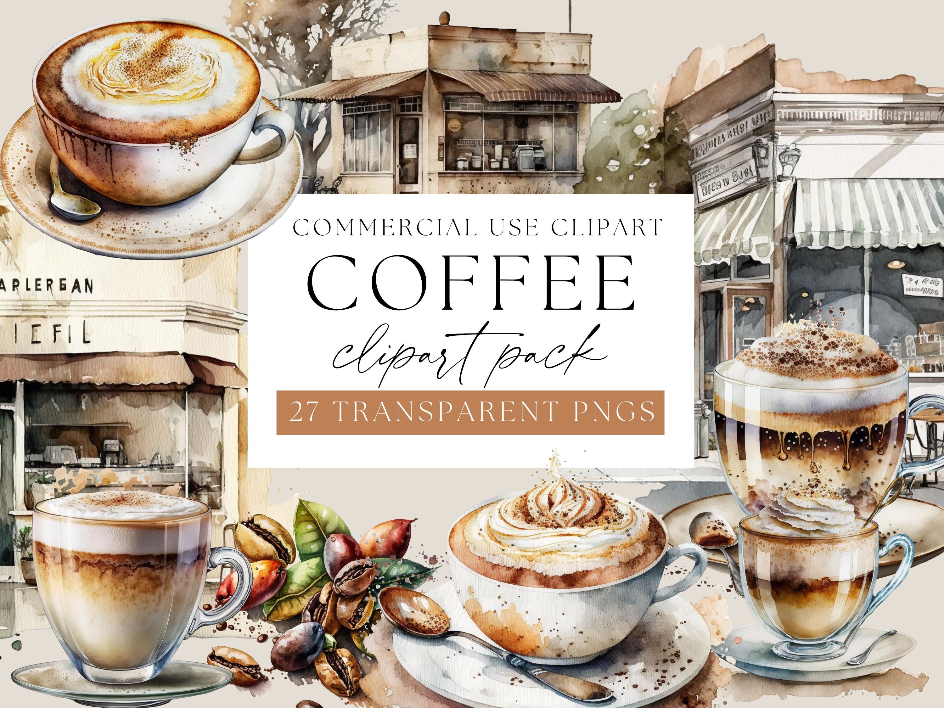 Watercolor Coffee Cup Clipart, Cafe Clip Art, Transparent Png ...
