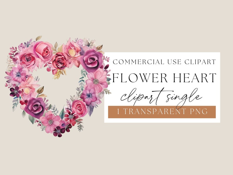 Heart Shaped Floral Wreath Watercolor Perfect for Valentines Day ...