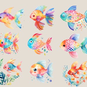 Cute Fish Ocean Clipart, Underwater Clipart, Fish Clip Art, Colorful ...