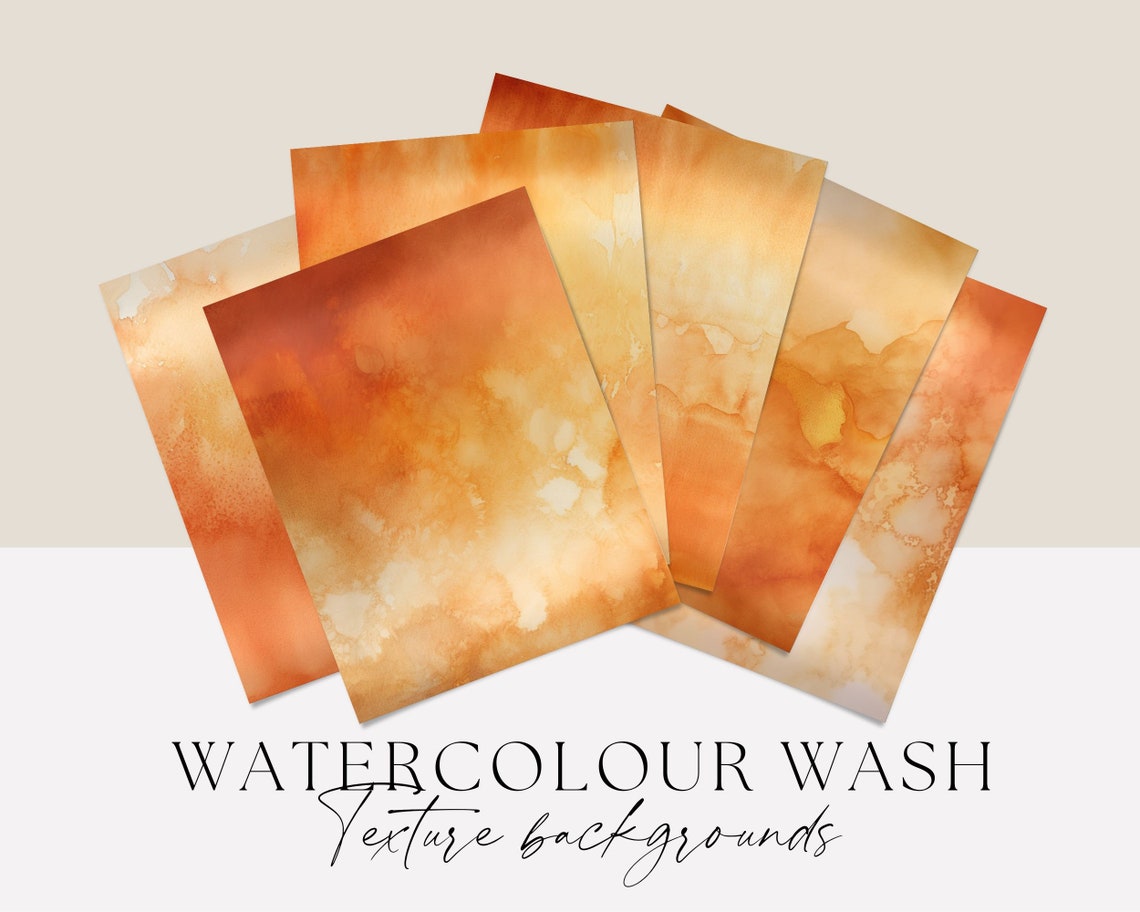 Burnt Orange Watercolor Wash Background Texture, Orange Watercolour ...