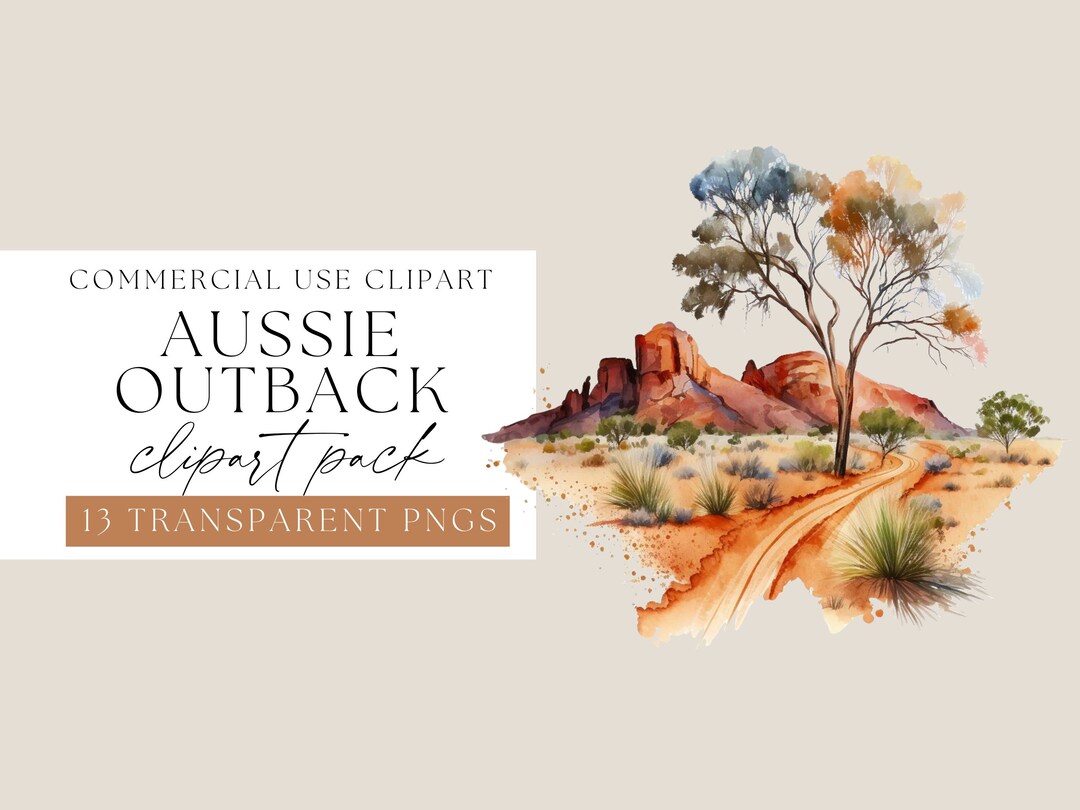 Australian Outback Watercolor Clipart, Scenery Transparent Pngs, Desert Backgrounds, Watercolour ...