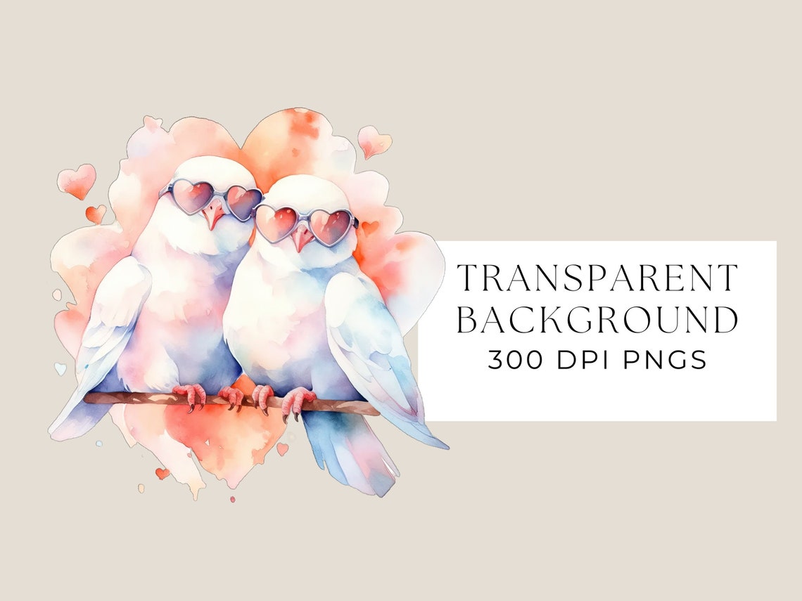 White Dove Clipart, Love Birds, Valentines Day Clip Art, Doves Wearing ...