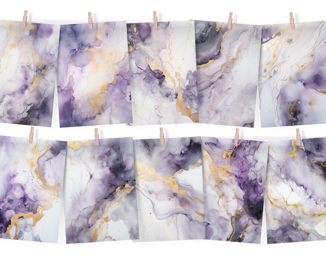 Purple Gold Marble Backgrounds, Lavender Marble Textures, Liquid Marble Seamless Patterns, Lilac ...