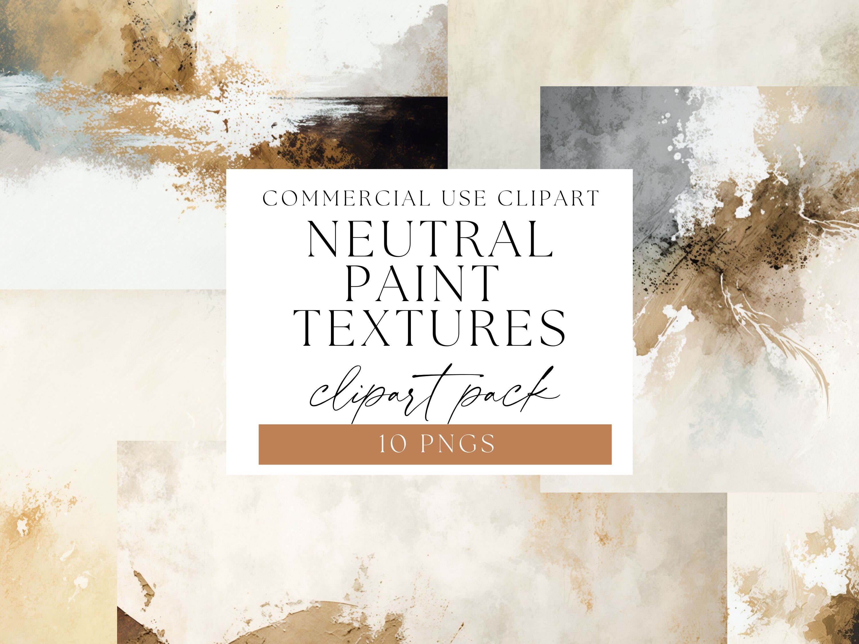 Modern Neutral Texture Clipart, Creme Beige Background, Digital Paper ...