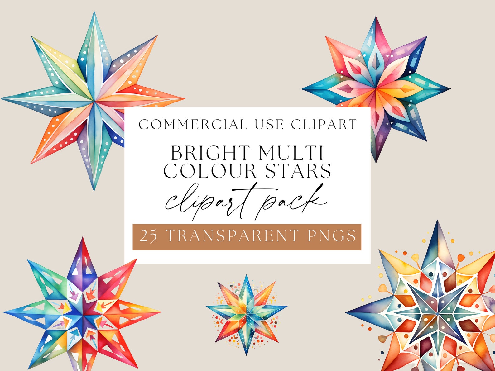 Bright Multi Colour Stars Clipart, Cute Stars, Stars Watercolor, Sky ...