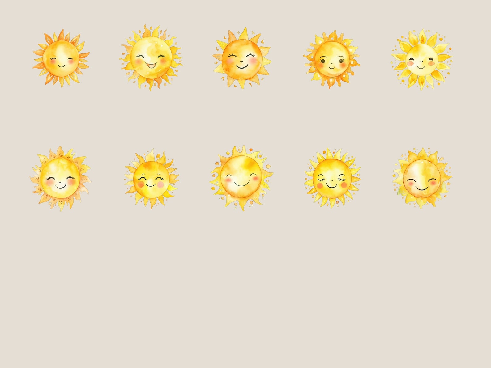 Sun With Face Clipart, Cute Sun Clip Art, Happy Sun, Smiling Sun ...