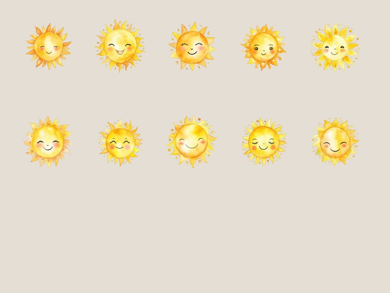 Sun With Face Clipart, Cute Sun Clip Art, Happy Sun, Smiling Sun ...