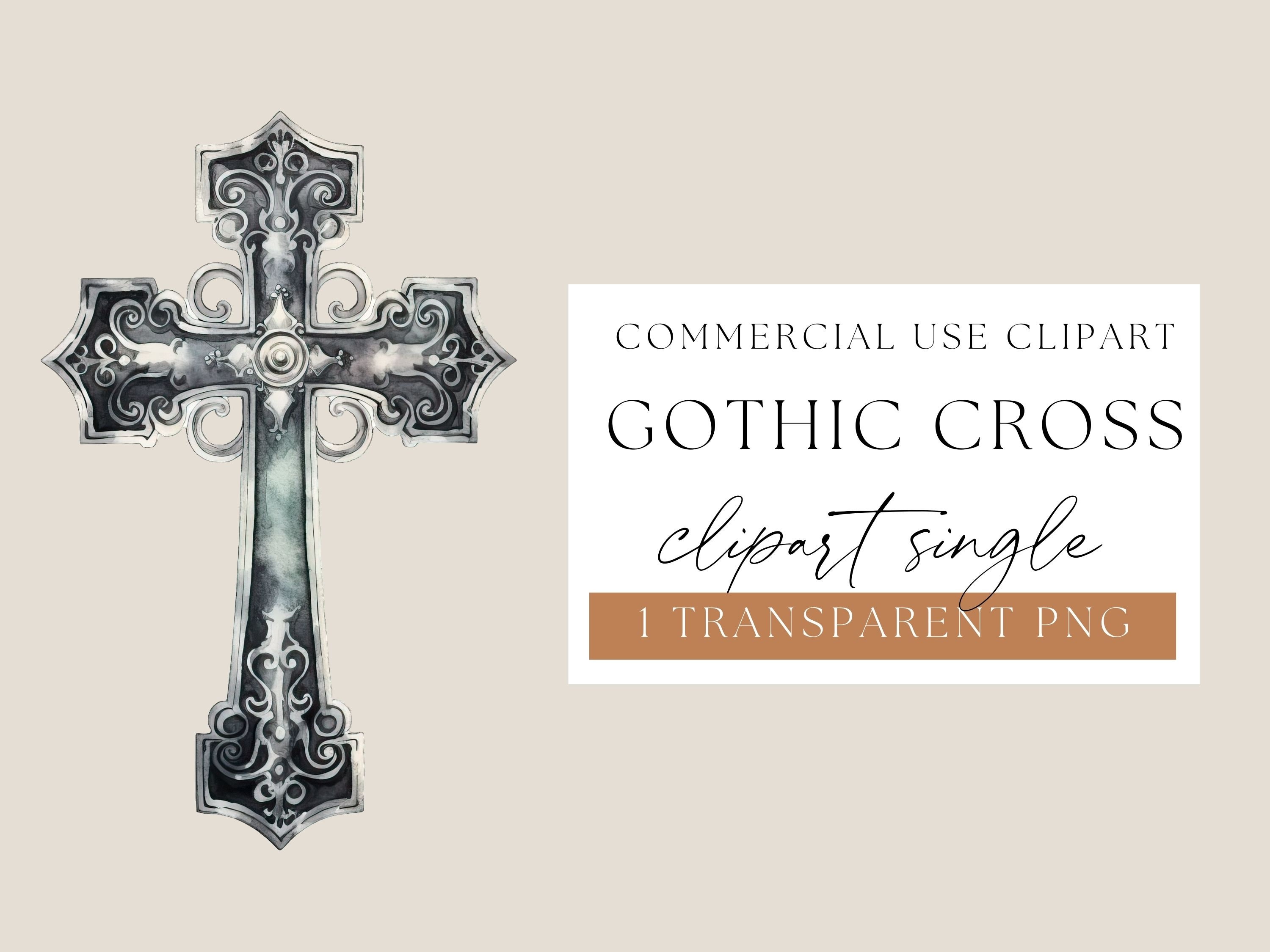 Gothic Cross, Black and White Cross, Holy Cross, Medieval Cross, Ornate ...