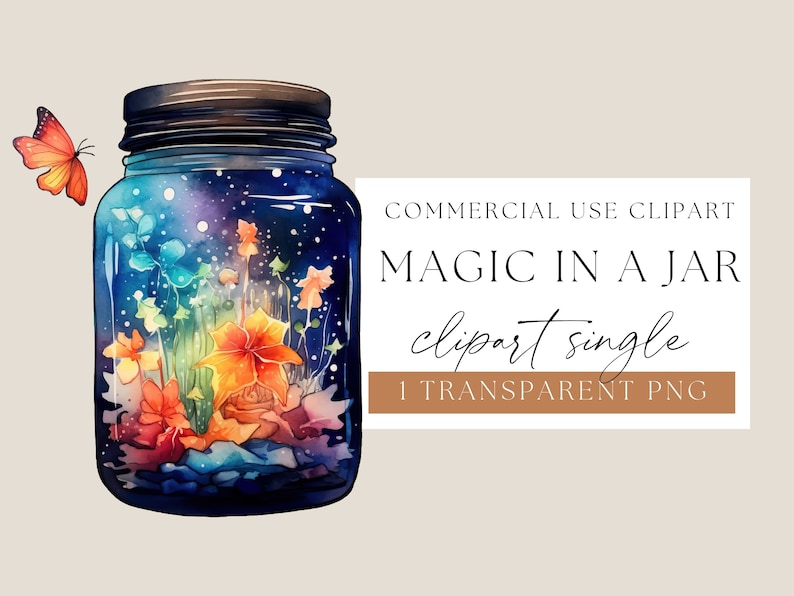 Magic in a Jar, Watercolor Clipart, Glass Jars Clipart, Magical Jars ...