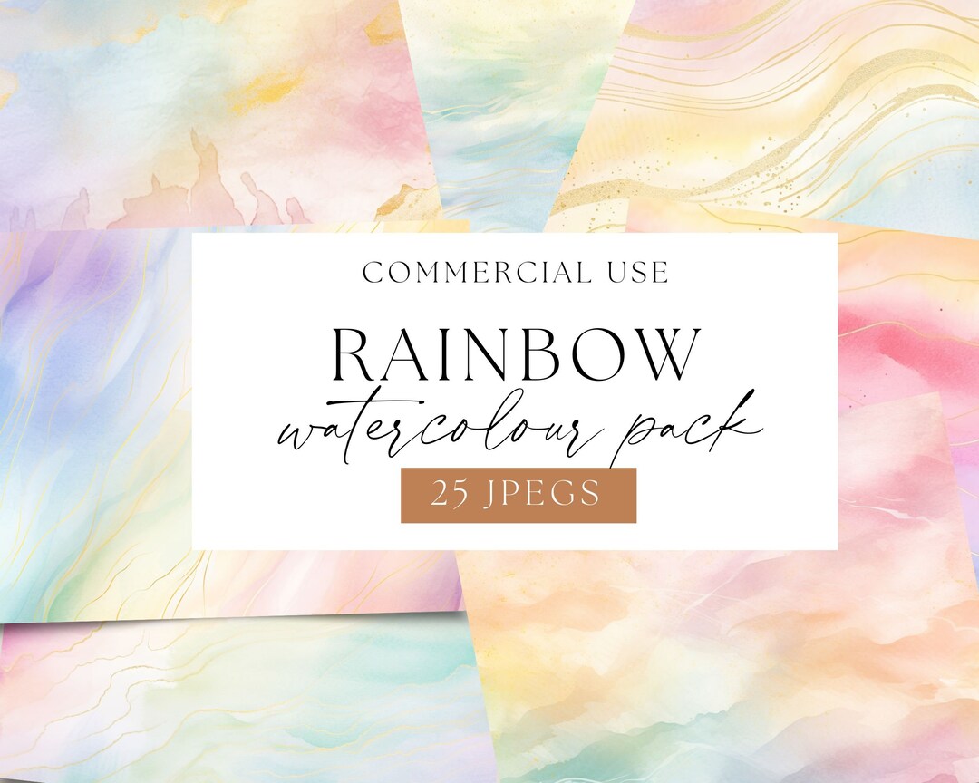 Rainbow Pastel Watercolor Wash Background Texture, Watercolour Washes ...
