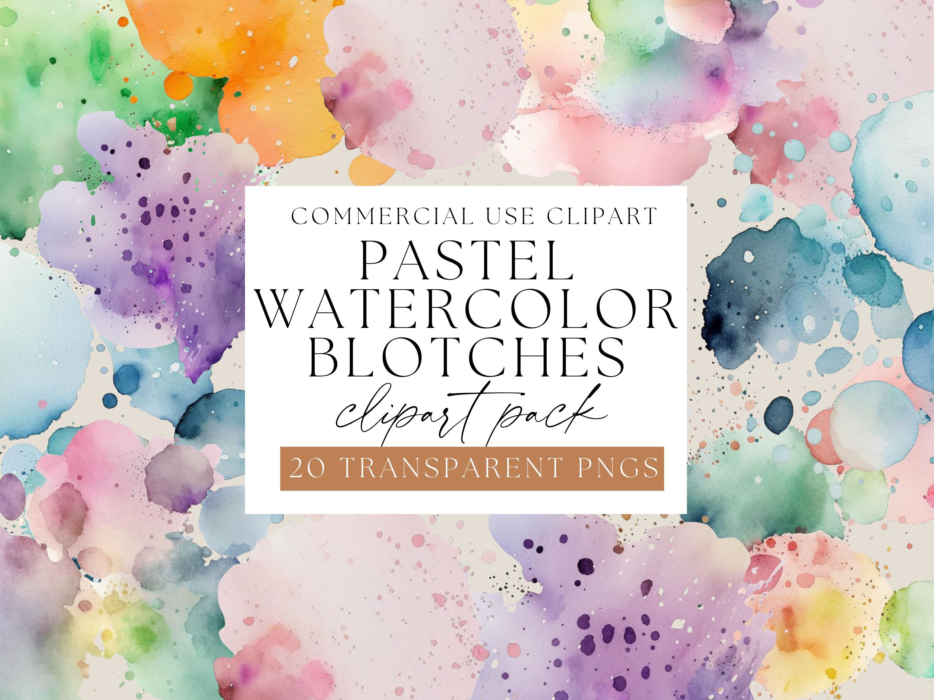 Pastel Watercolor Splashes, Watercolour Blotches, Abstract Shapes ...