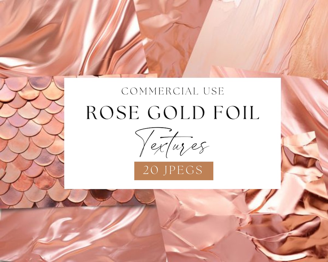 Rose Gold Foil Texture Background, Digital Rose Gold Foil Paper, Pink ...