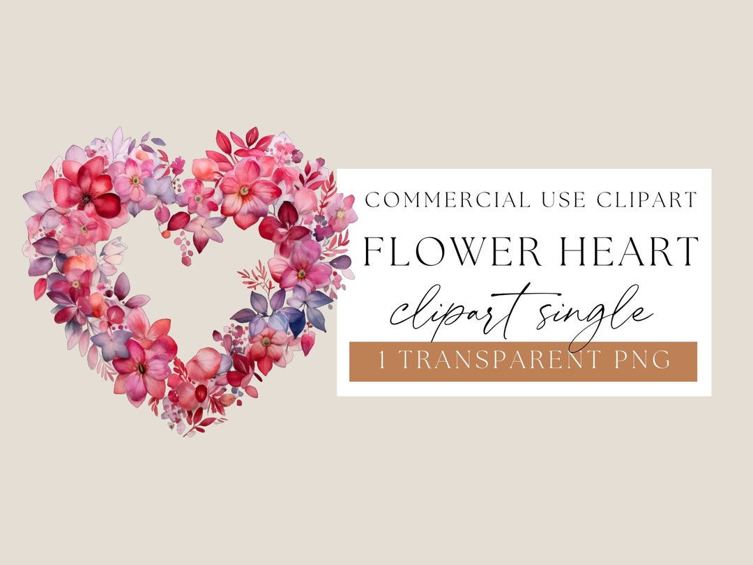 Floral Valentine Heart Shaped Wreath Clipart, Pink Flower Wreath Clip ...