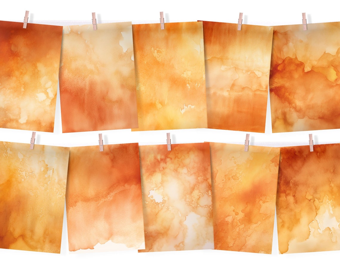 Burnt Orange Watercolor Wash Background Texture, Orange Watercolour ...