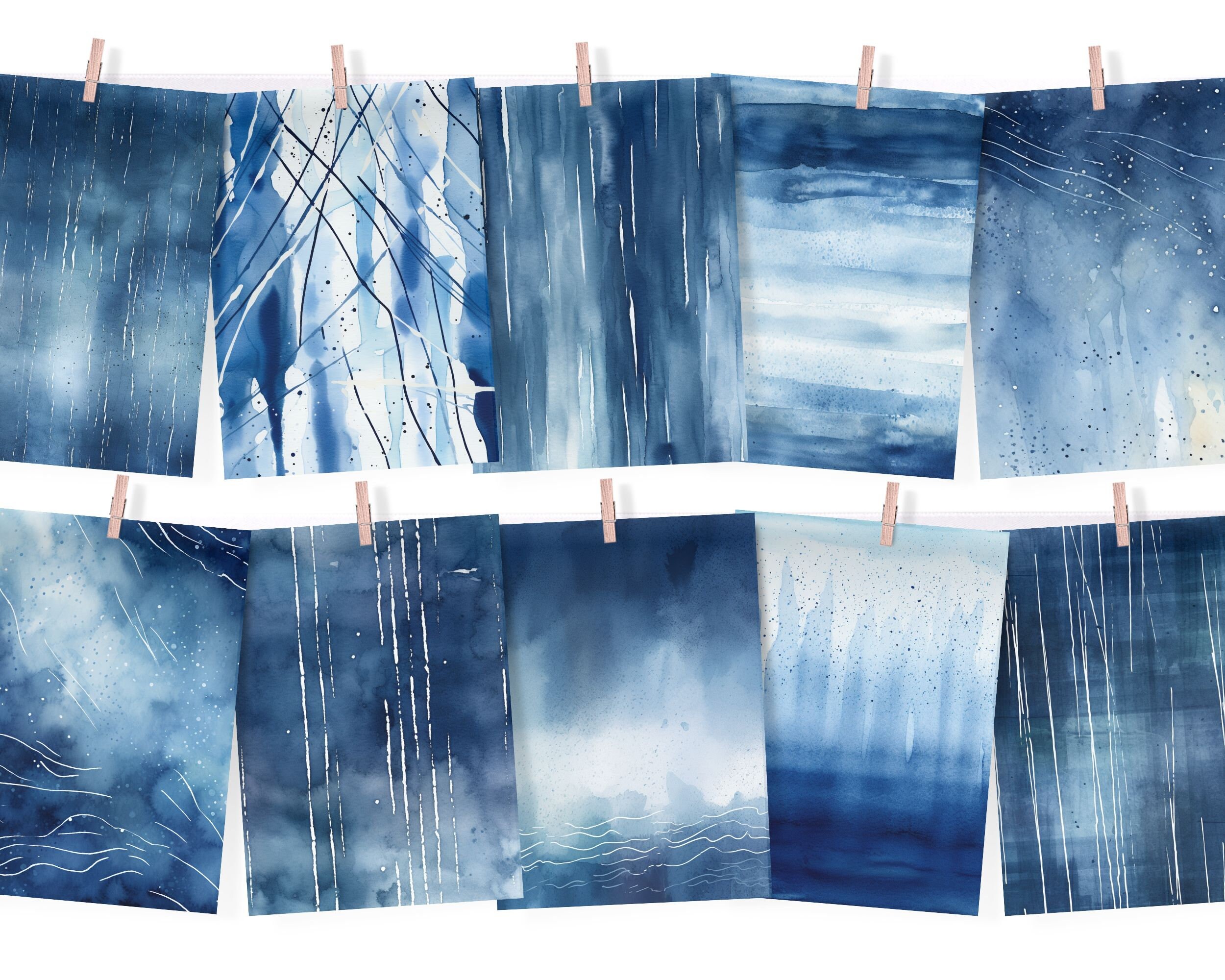 Blue Watercolor Wash Background Textures Navy Washes for - Etsy