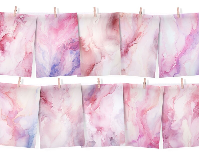 Pink Marble Backdrop, Marble Texture Scrapbook Paper, Marble Digital ...