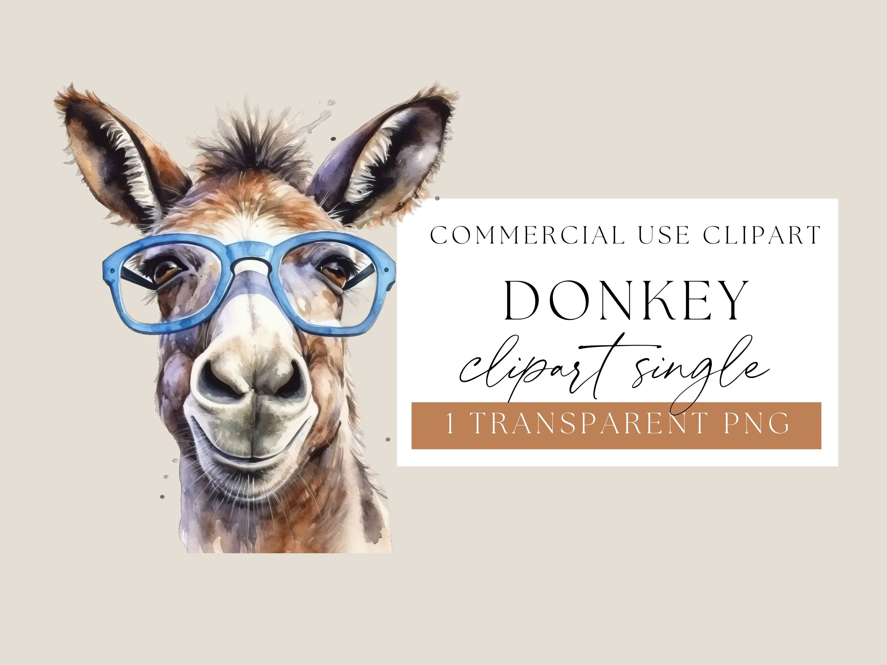 Donkey Watercolor, Farm Animals Png, Cute Donkey, Scrapbook Images ...