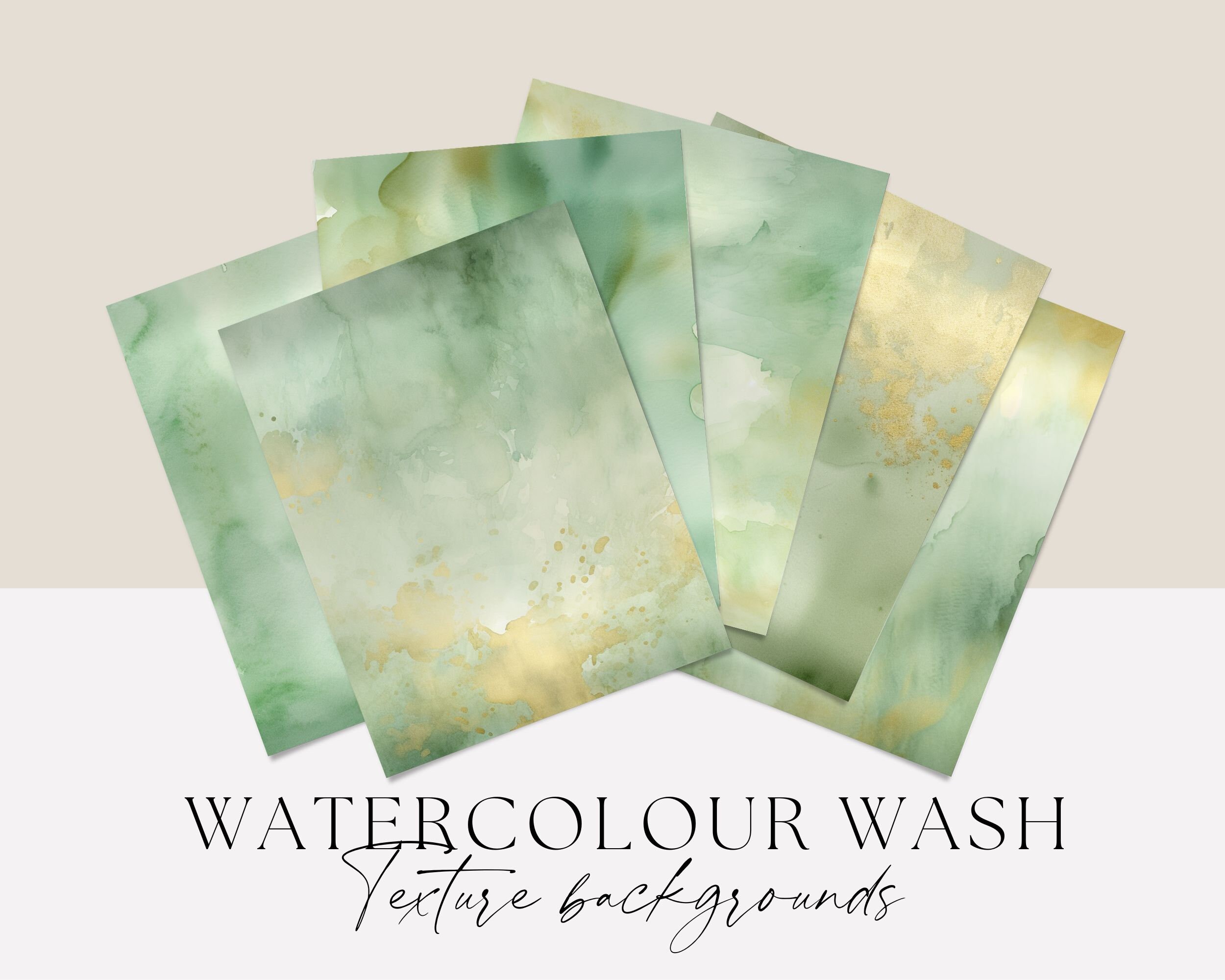 Sage Green Watercolor Wash Background Texture, Green Watercolour Washes ...