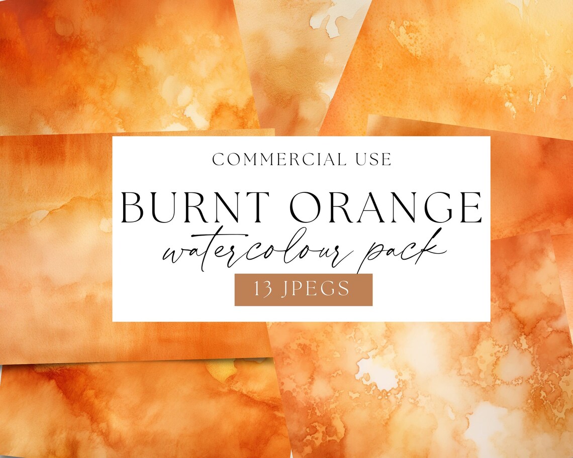 Burnt Orange Watercolor Wash Background Texture, Orange Watercolour ...