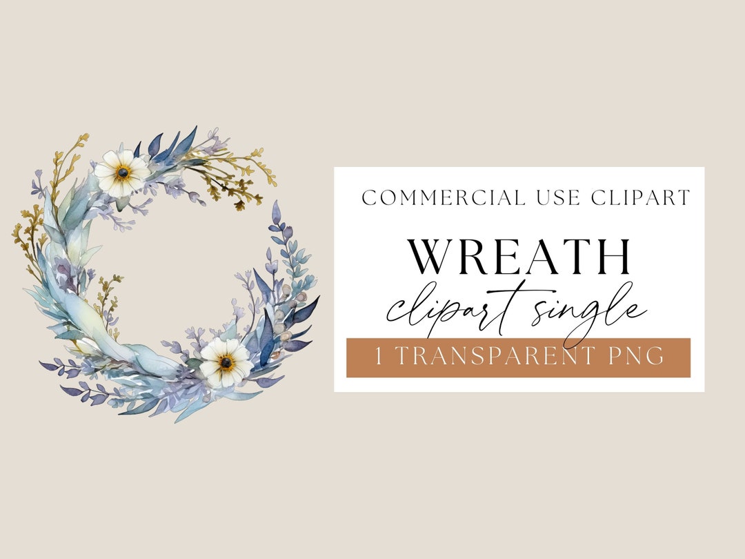 Botanical Wreath, Wreath Clip Art, Watercolor Clipart, Botanical ...