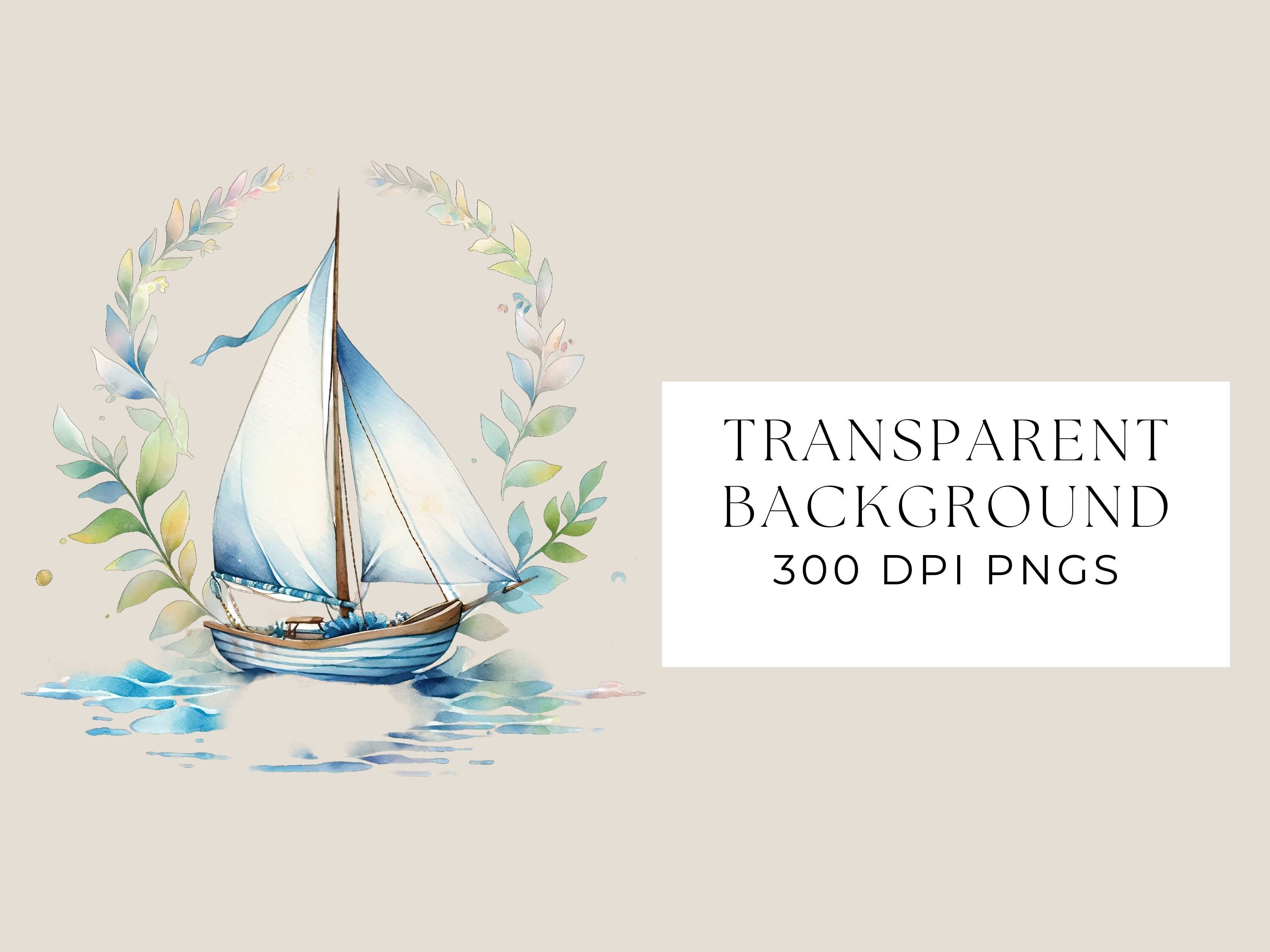 Watercolor Clipart, Nautical Clipart, Boat Clip Art, Sailing Boat ...