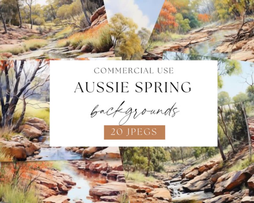 Australian Scenery Background, Watercolour Aussie Outback, Watercolor ...