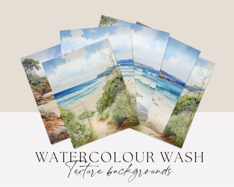 Aussie Beach Scenery, Australian Beach Digital Paper, Beach Backdrop ...