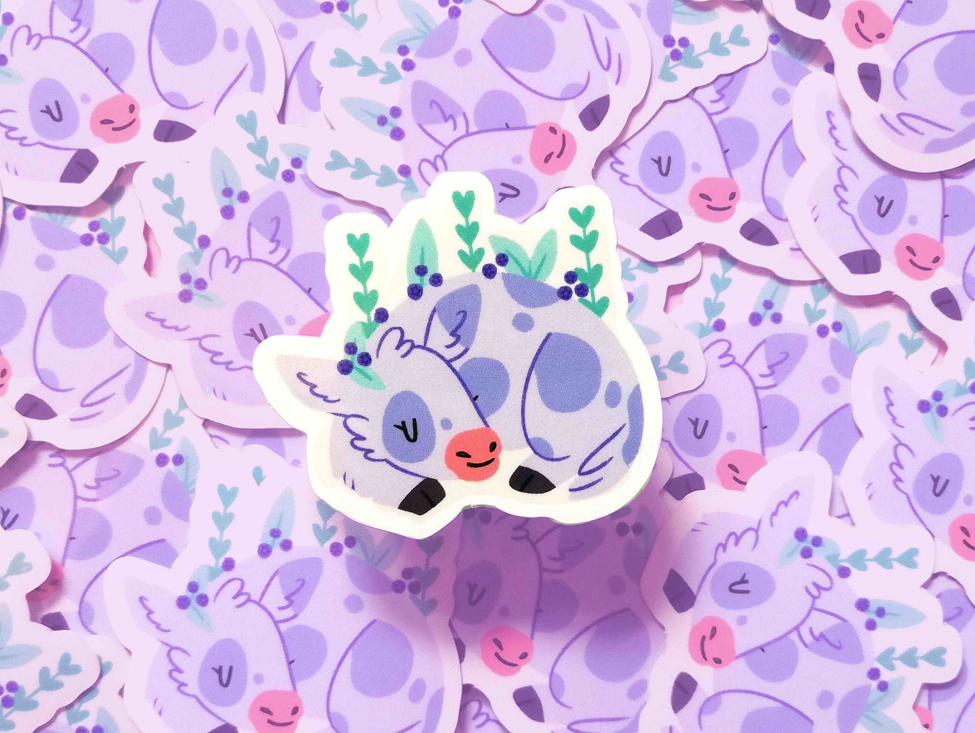 Stickers, Labels & Tags NEW Animal Sticker Blueberry Cow Vinyl Sticker ...